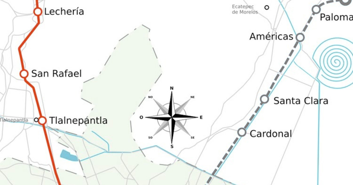 Plan et carte du train urbain (ferrocarril suburbano) de Mexico ...